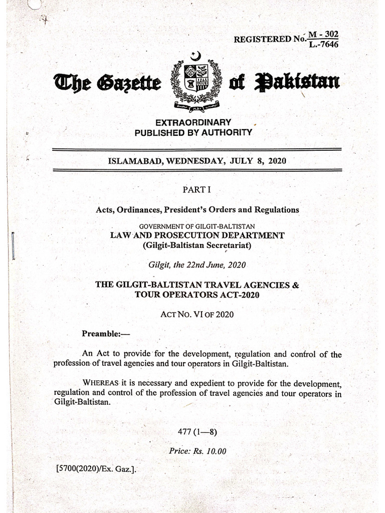 The GB Travel Agencies and Tour Operators Act 2020 | PDF