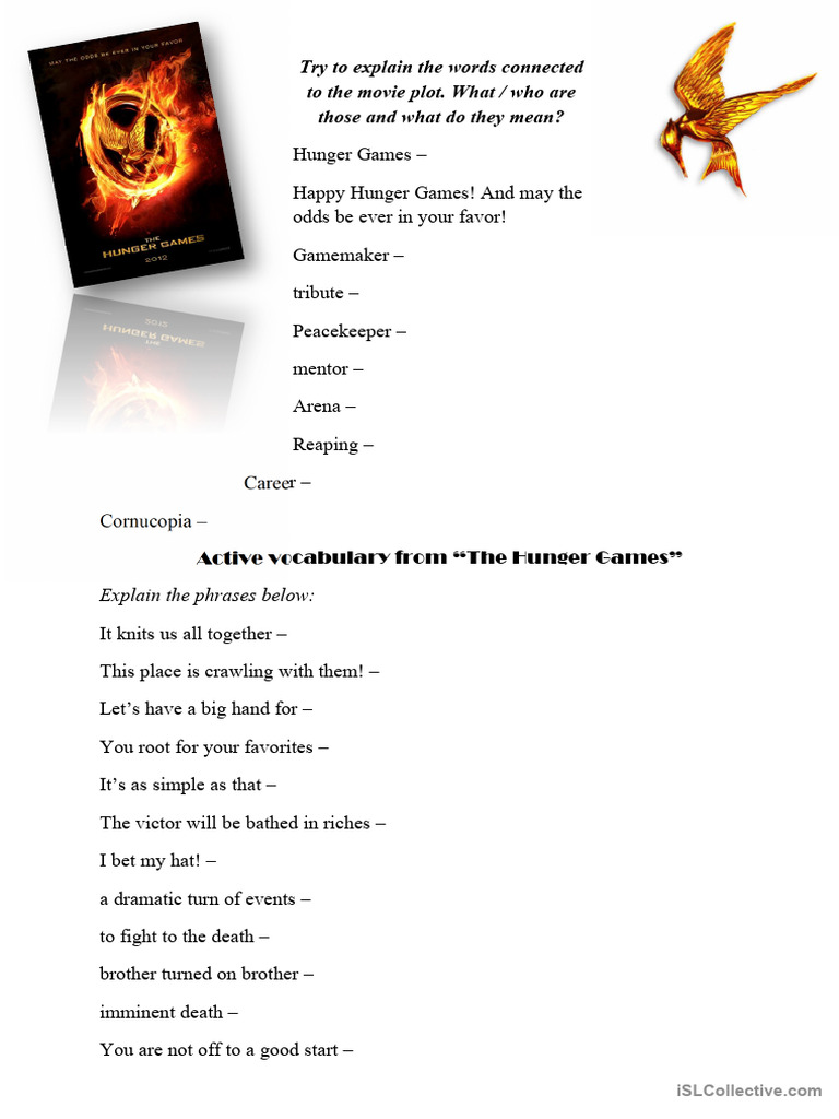 Vocabulary and Concepts in The Hunger Games | PDF | The Hunger Games