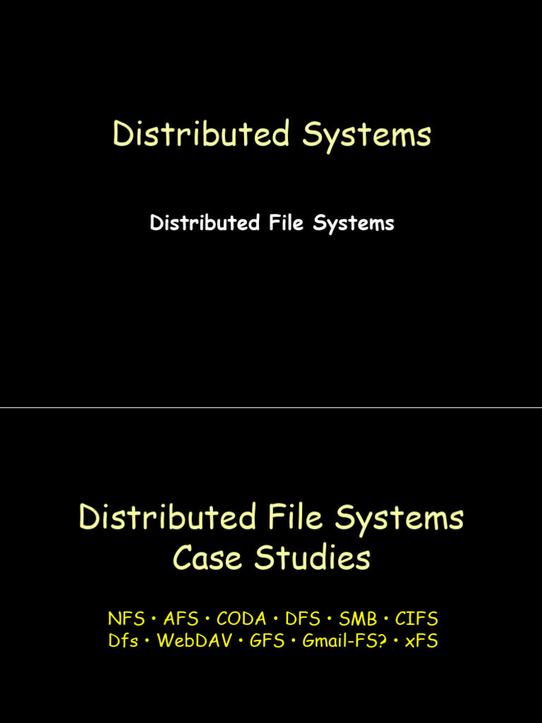 Overview of Distributed File Systems | PDF | File System | Cache ...