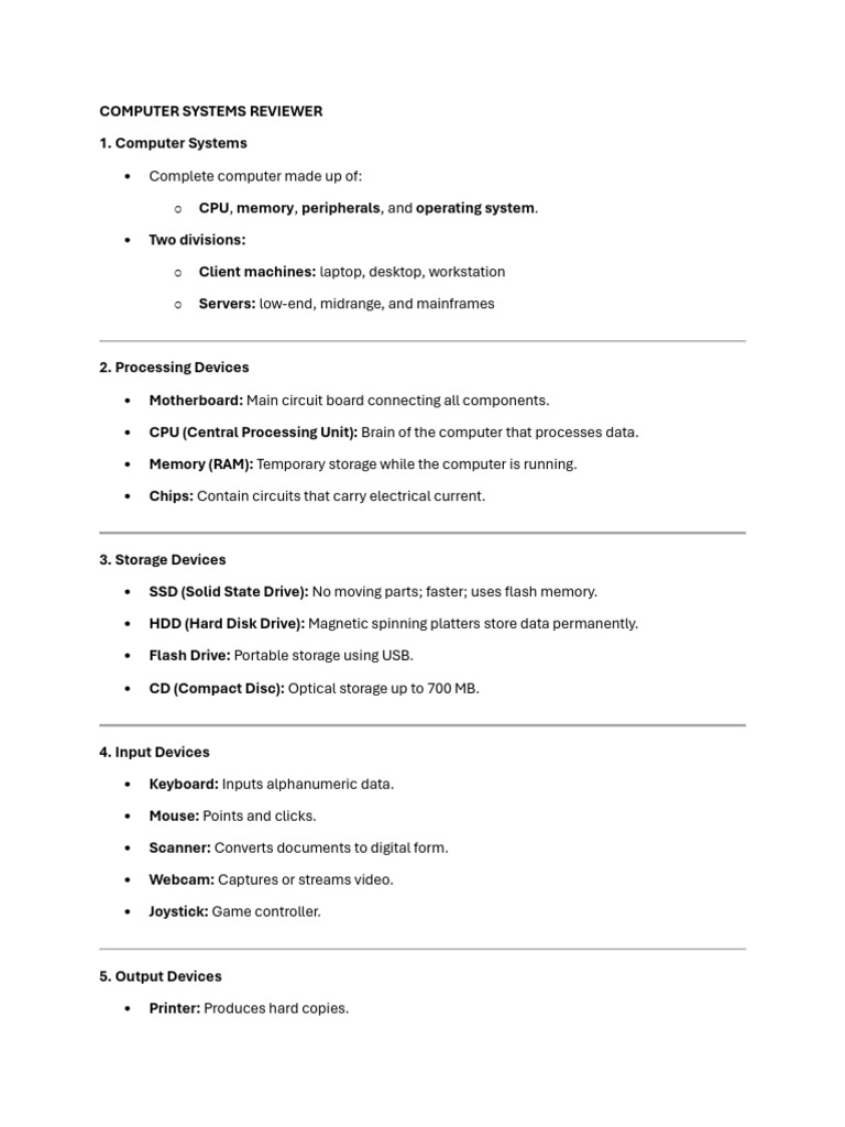 CSS Reviewer For Mastery and Periodical | PDF | Random Access Memory ...