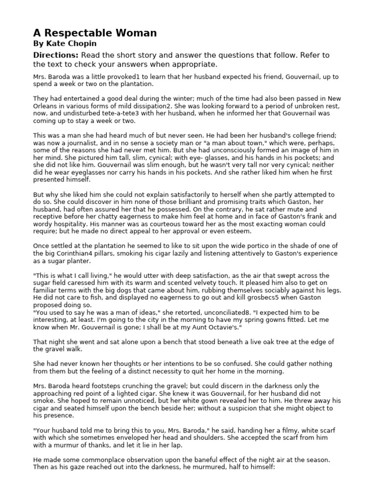 GROUP 4 A Respectable Woman | PDF