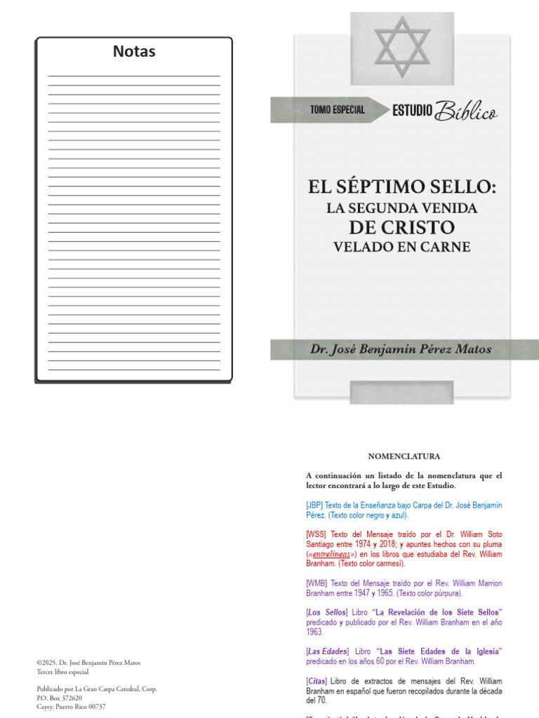 El Septimo Sello La Segunda Venida de Cristo Velado en Carne-Booklet ...