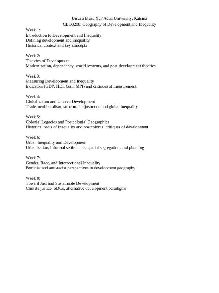 Development and Inequality Overview | PDF