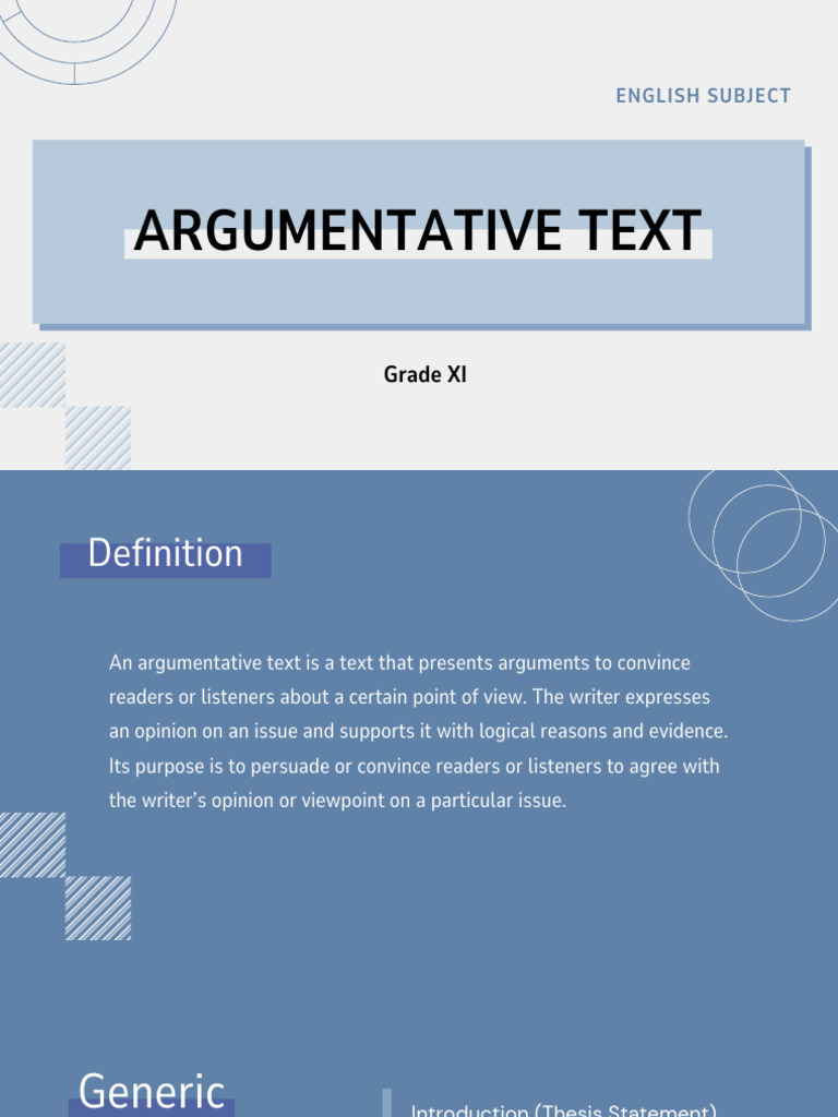 Understanding Argumentative Texts | PDF