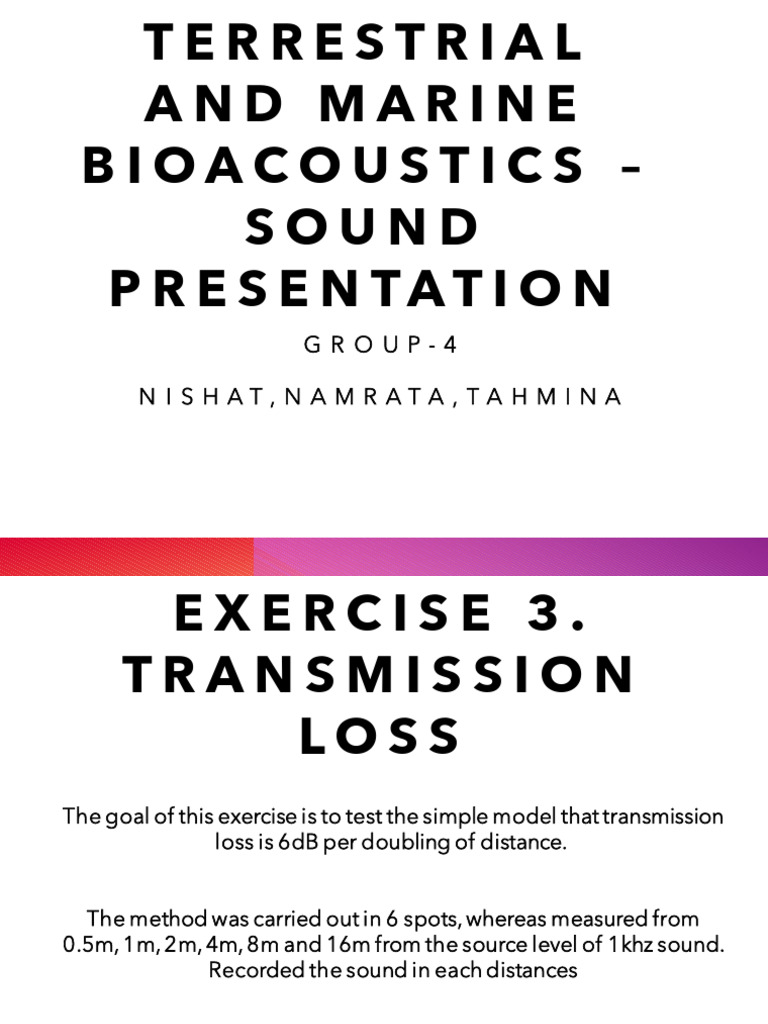 Transmission Loss in Bioacoustics Study | PDF | Sound | Decibel