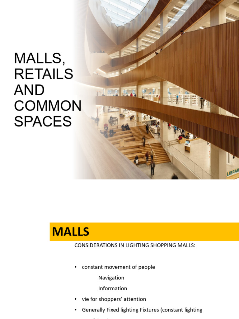 2 Lighting Malls, Retail and Common Spaces | PDF | Lighting | Stairs