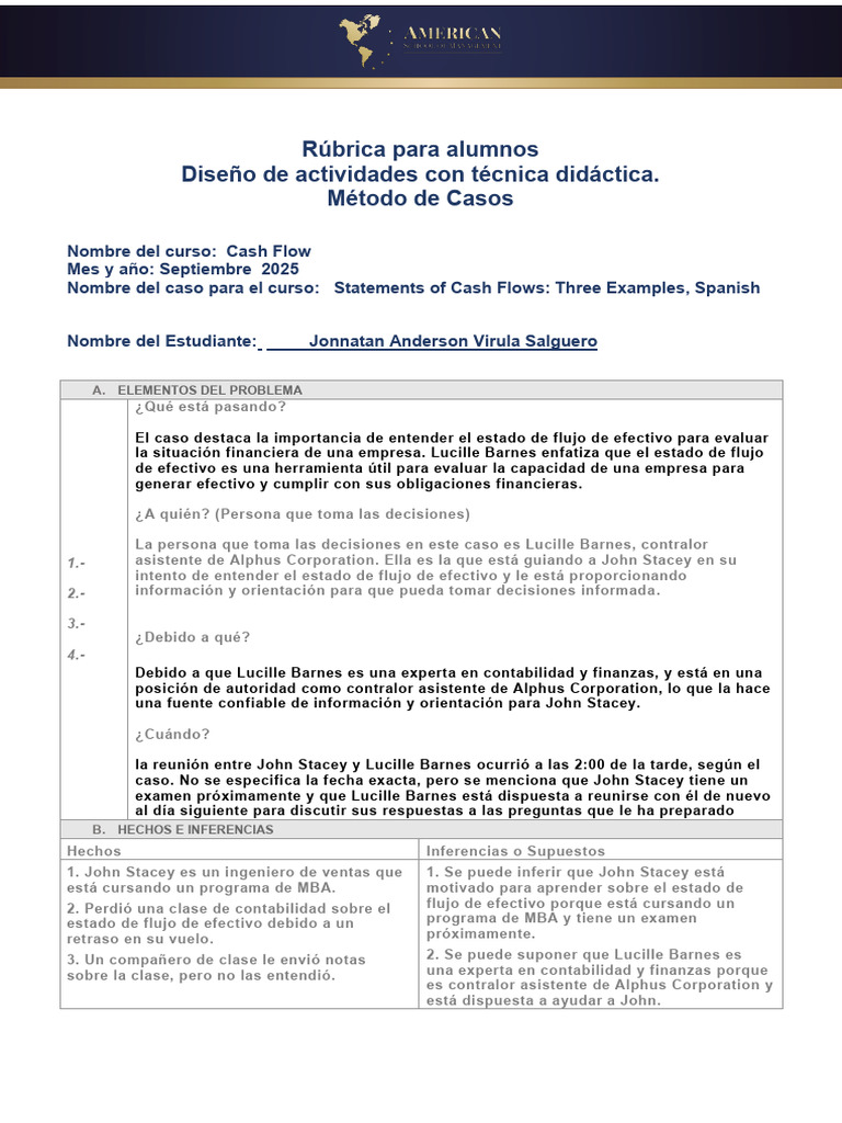 Statements of Cash Flows Three Examples Spanish | PDF | Contabilidad