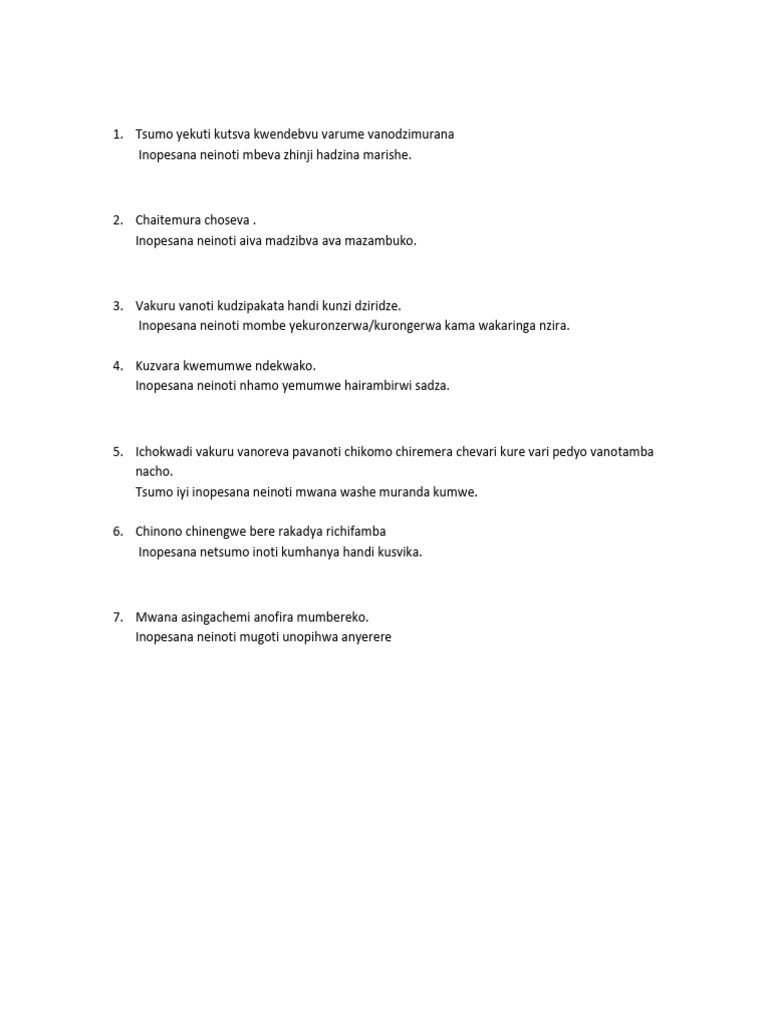 Tsumo Dzinopikisana | PDF