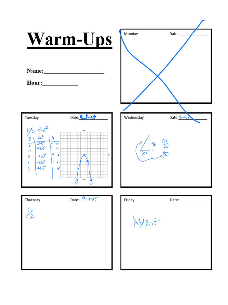 Warm Up Sheets (1) (3) | PDF