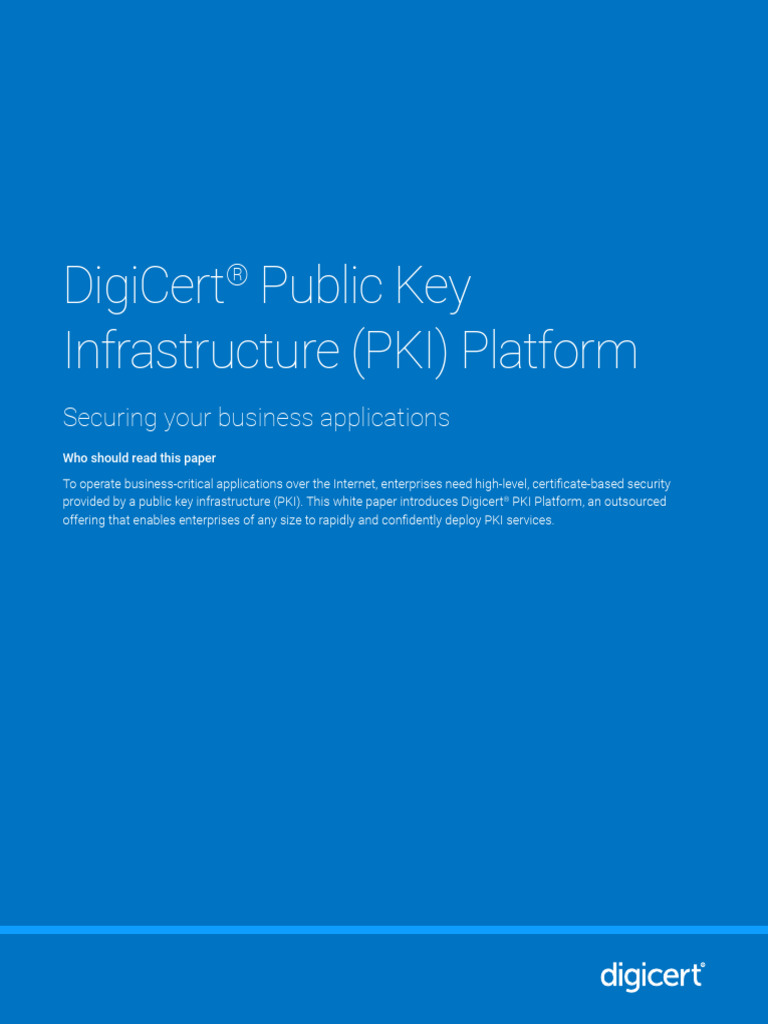 Overview of DigiCert PKI Platform | PDF | Public Key Certificate | Security