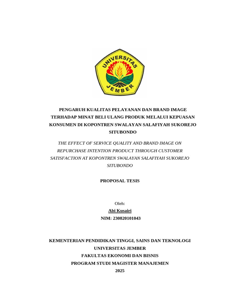 ABI KUSAIRI Proposal Contoh | PDF