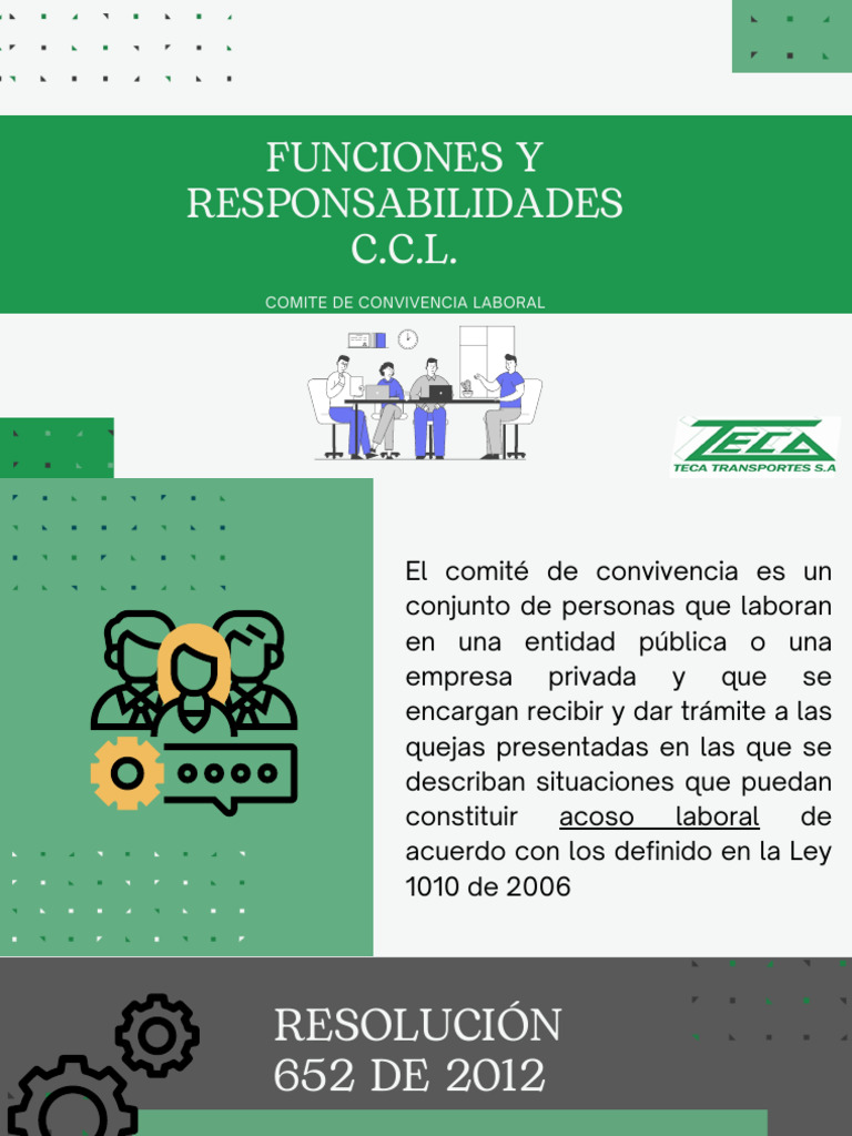 Funciones del Comité de Convivencia Laboral | PDF