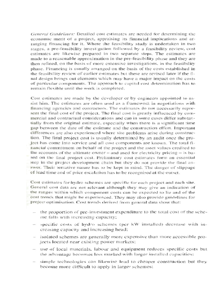 Dam and Hydropower Cost Estimates - Key Points | PDF | Dam | Reservoir