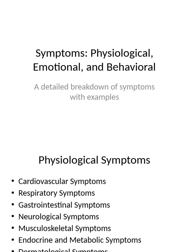 Comprehensive Symptom Breakdown Guide | PDF