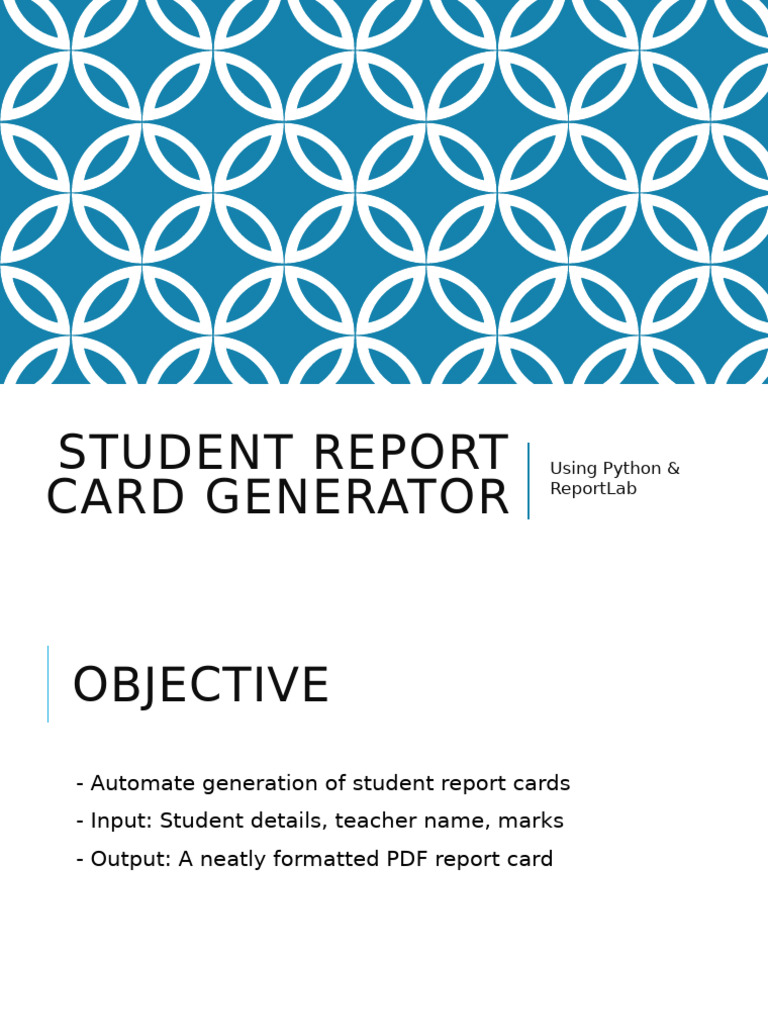Report Card Generator Synopsis | PDF