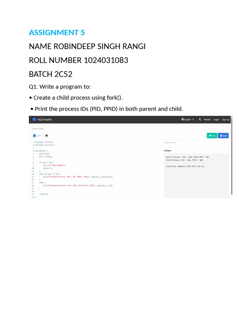 Assignment 5 (Os) | PDF