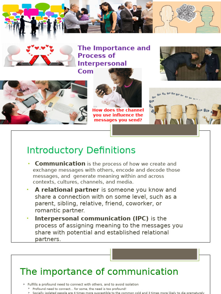 w24 - 1-Importance of Interpersonal Communication | PDF | Communication ...