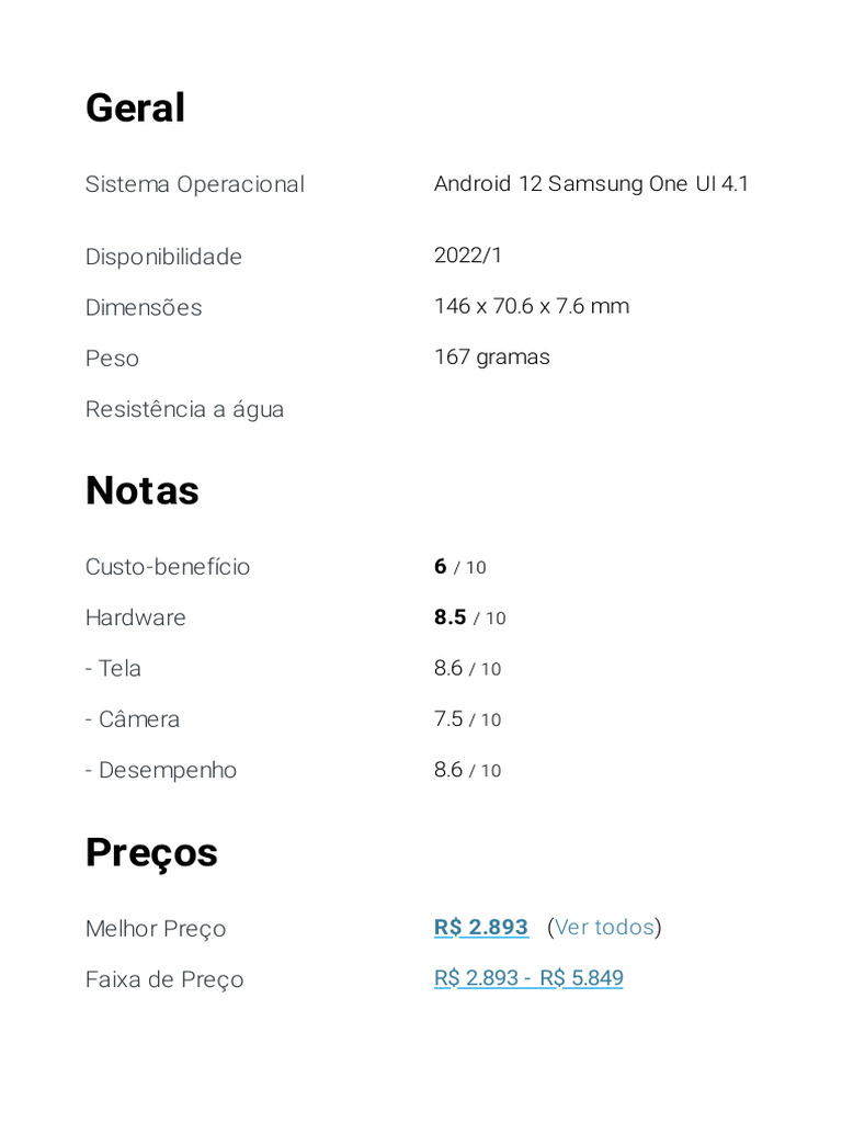 Especificações do Samsung Galaxy S22 | PDF | Celulares | Aparelhos de ...