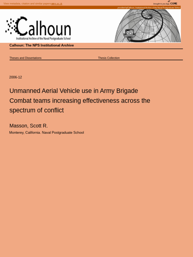 UAV Impact on Army Combat Effectiveness | PDF | Brigade | Division ...