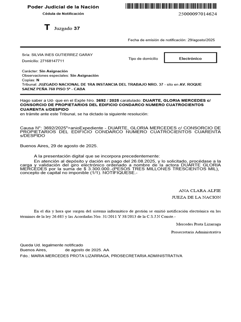 Duarte, Gloria Mercedes C: Consorcio 29-08-2025 | PDF