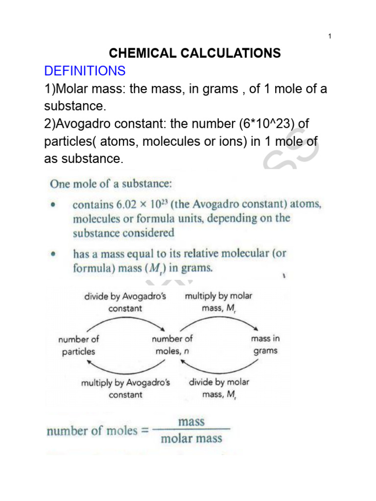 Chemical Calculations Overview | PDF