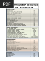 SAP FICO Transaction Codes List | PDF | Cheque | Banks