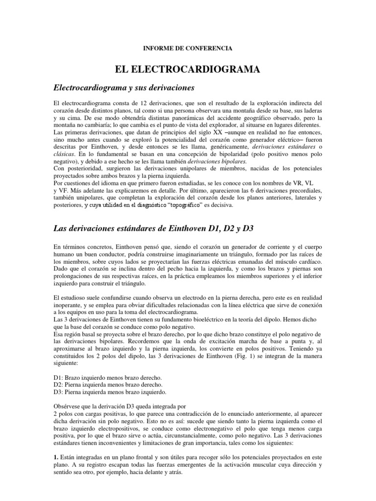 INFORME ELECTROCARDIOGRAMA | Electrocardiografía | Corazón