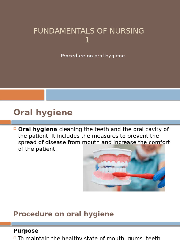 Procedure On Oral Hygiene | PDF | Oral Hygiene | Hygiene
