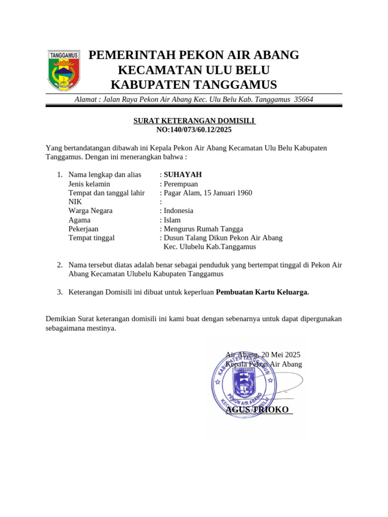 Surat Pernyataan Status Perkawinan | PDF