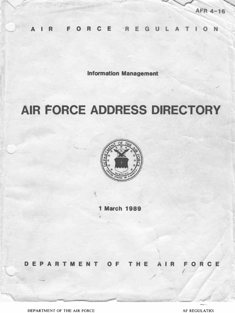 Afr4 16 (1mar89) | PDF | United States Air Force | United States ...