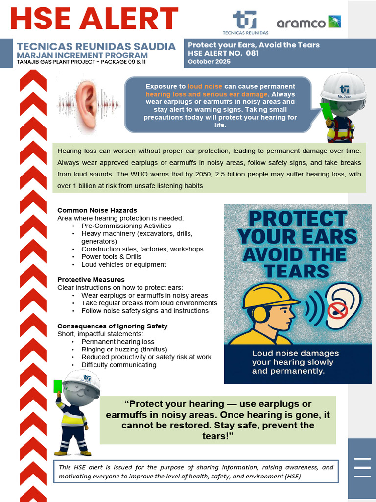 TR-SAMIPTGP HSE Alert No. 081 - Noise Campaign - Protect Your Ears ...