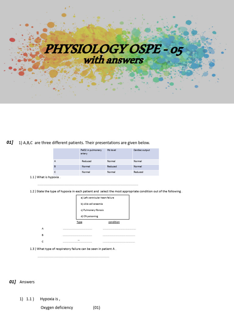 Physiology OSPE 44th Batch Exam Guide | PDF | Medical Specialties ...