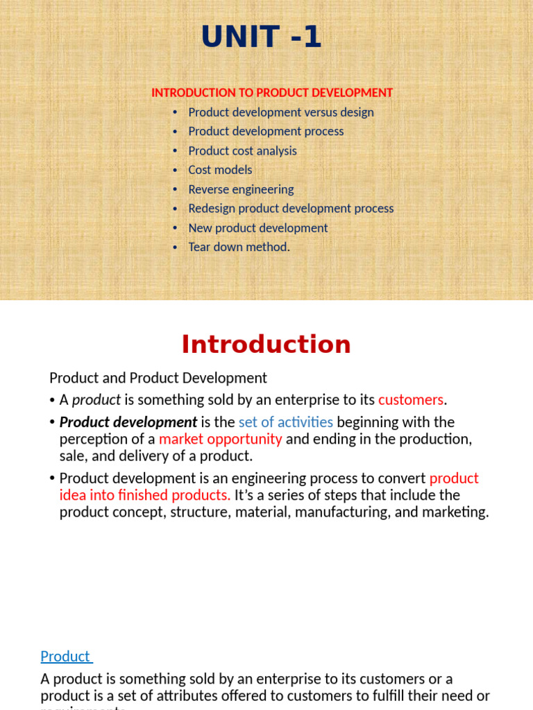 Unit - 1.1-Introduction To Product Development | PDF | Marketing ...
