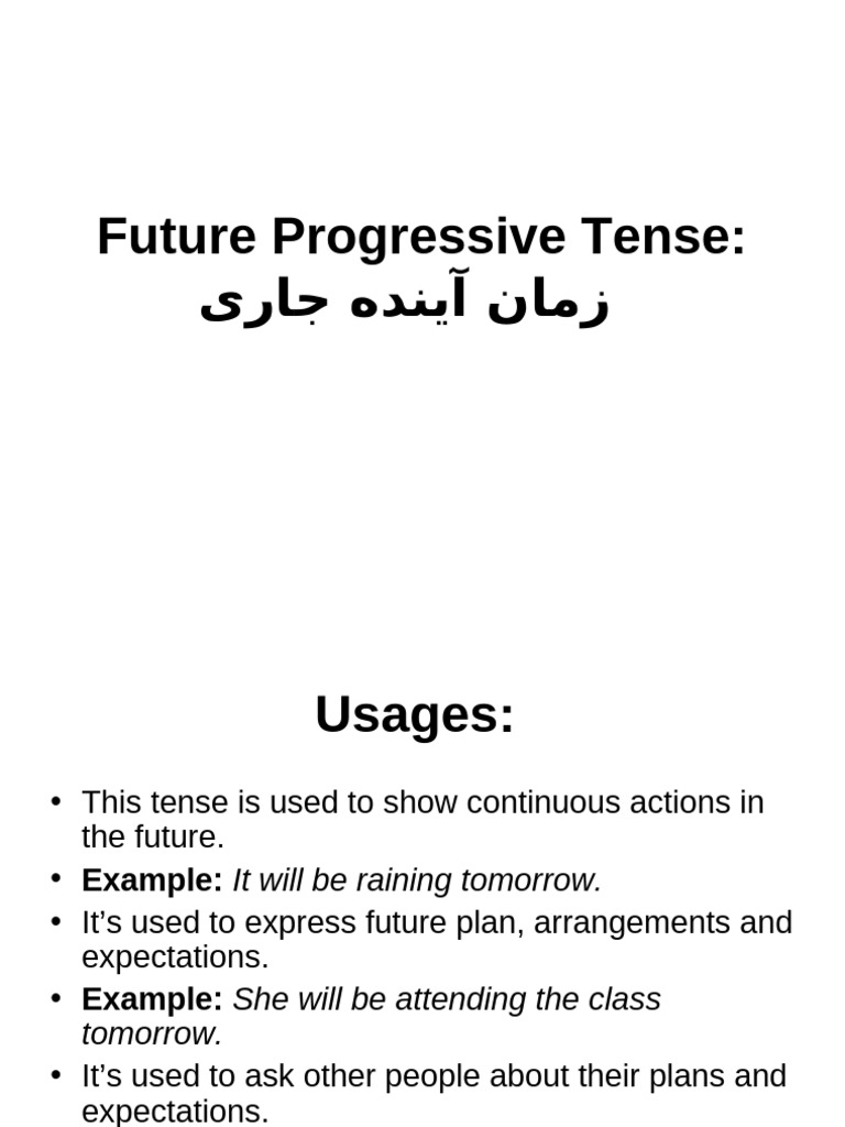 Future Progressive Tense | PDF