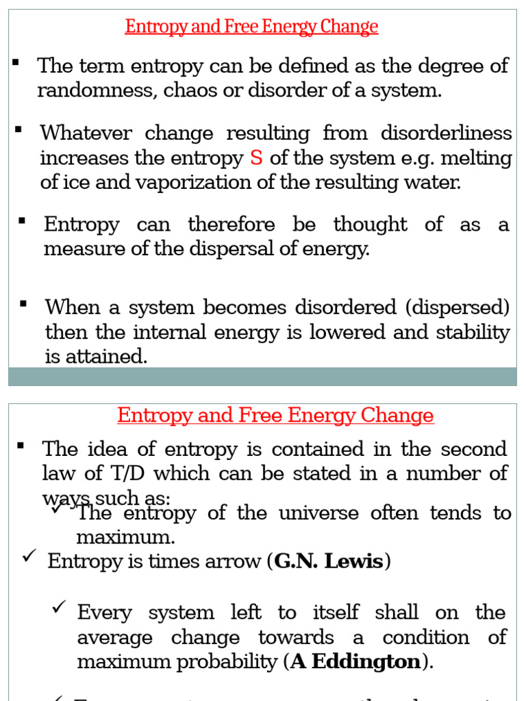 Entropy and Free Energy-2 | PDF | Entropy | Heat