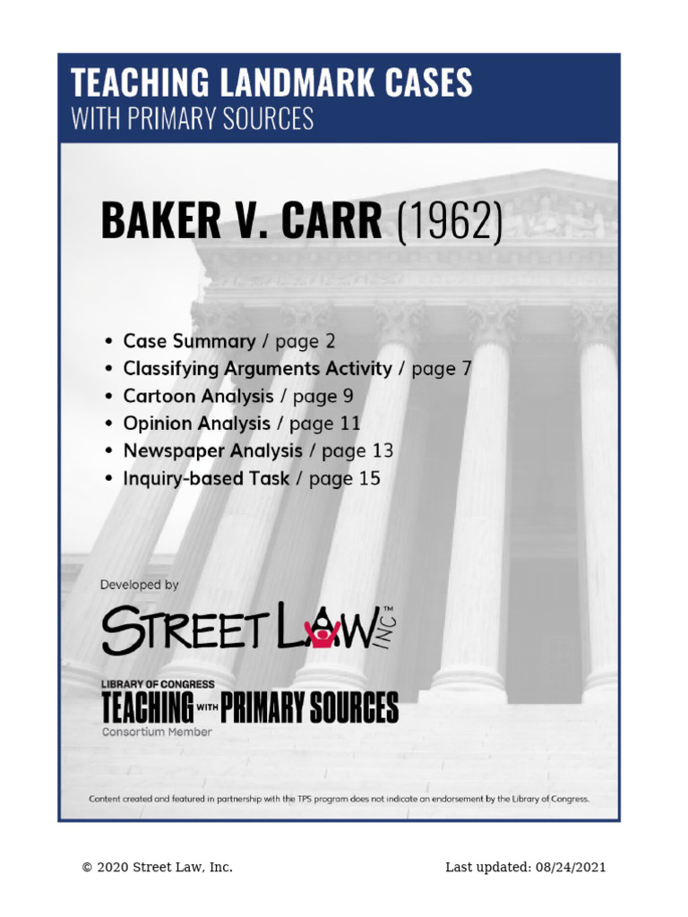 Baker V Carr Primary Sources Case Pack Hs Streetlaw | PDF | Baker V ...