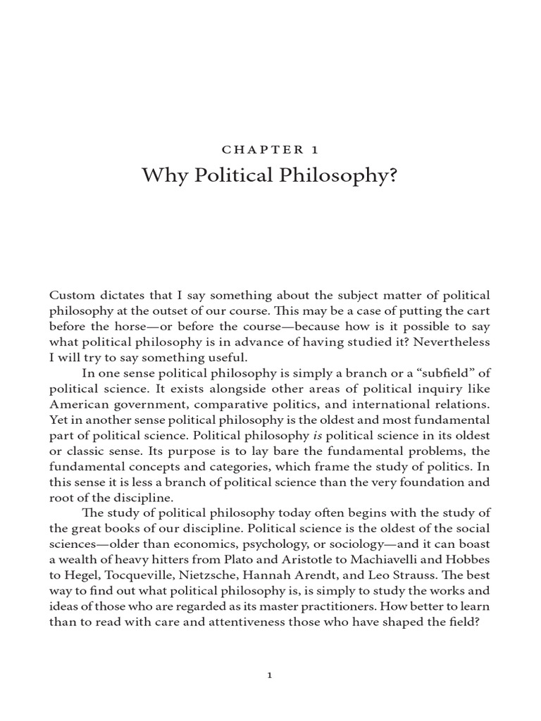 Why Study Political Philosophy - Smith, Steven B. - Political ...