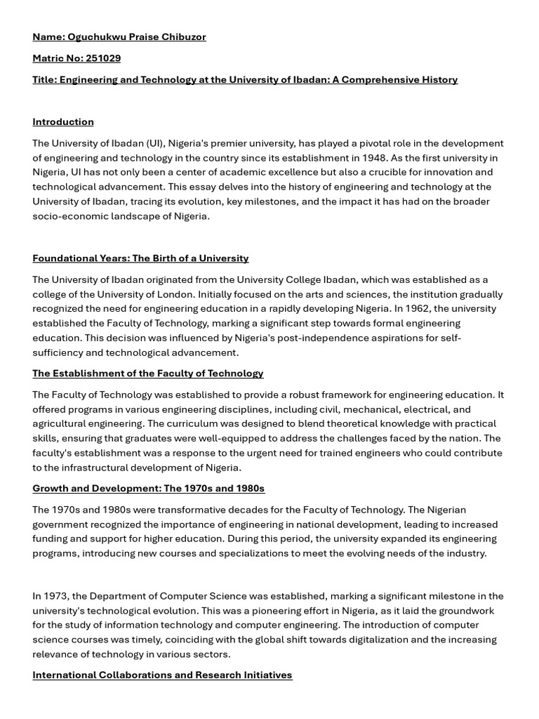 Engineering in Society at 100 Level University | PDF | University ...