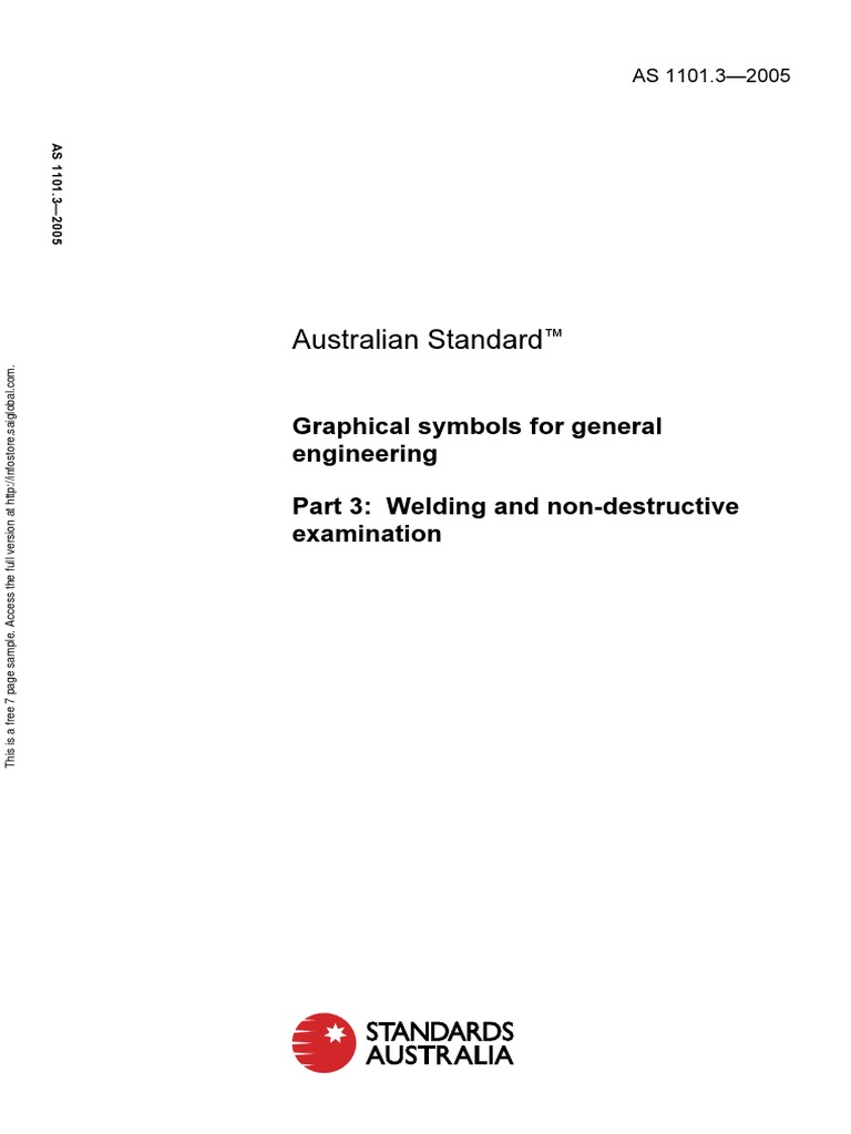 As 1101.3-2005 Graphical Symbols For General Engineering Welding and ...
