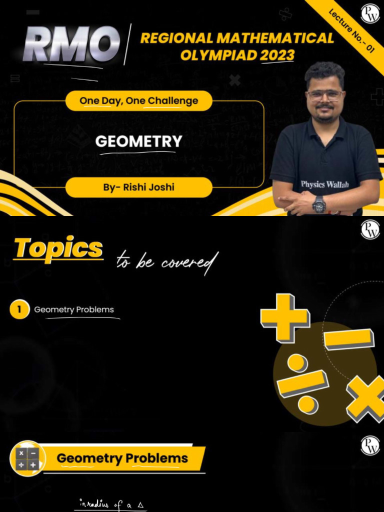 Geometry (RMO) 01: Class Notes - (IOQM & RMO 2023) | PDF