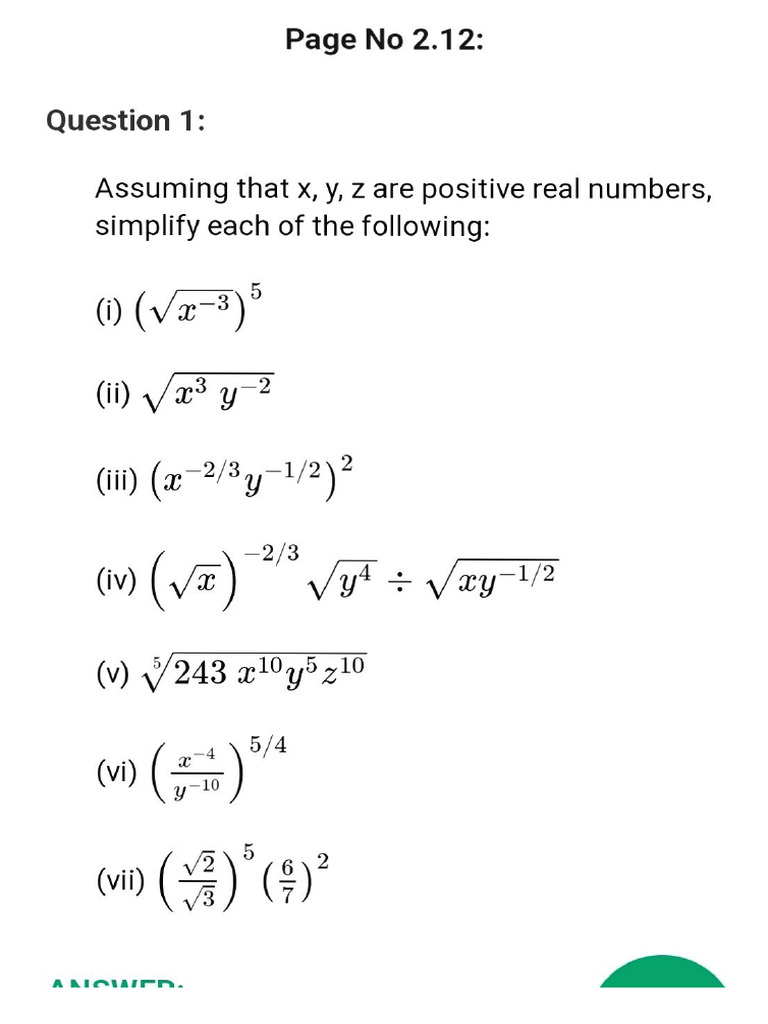 Exponents | PDF
