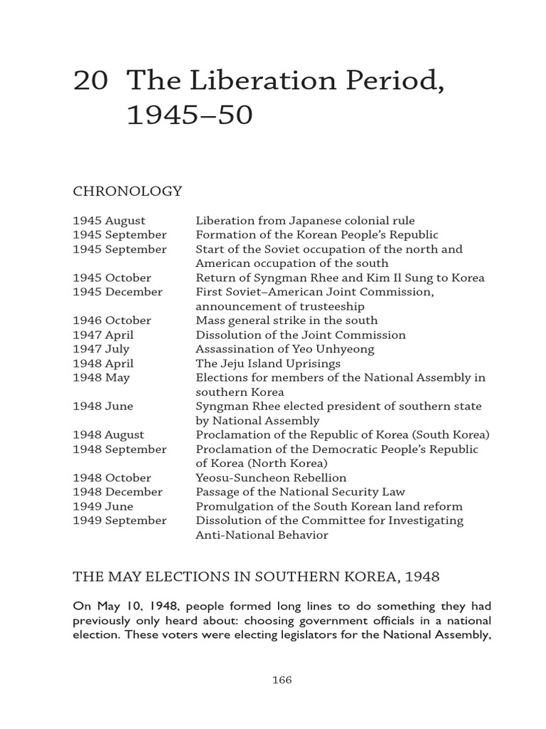 Korea's Liberation Period: 1945-1950 Events | PDF