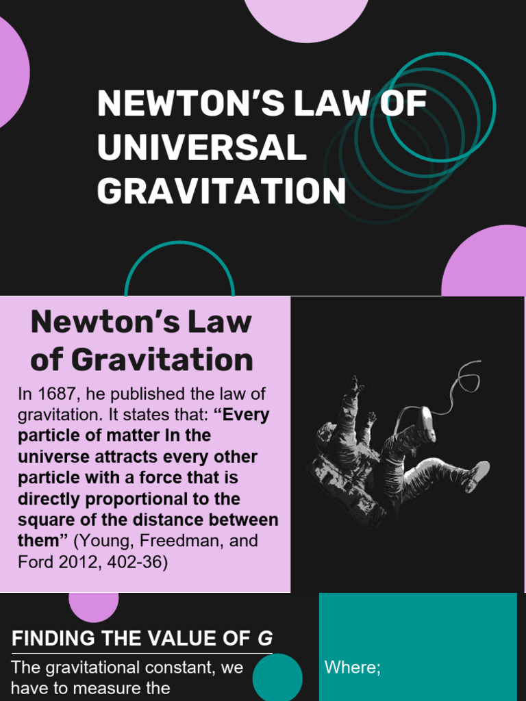 Universal Law of Gravitation Formula | PDF | Newton's Law Of Universal ...