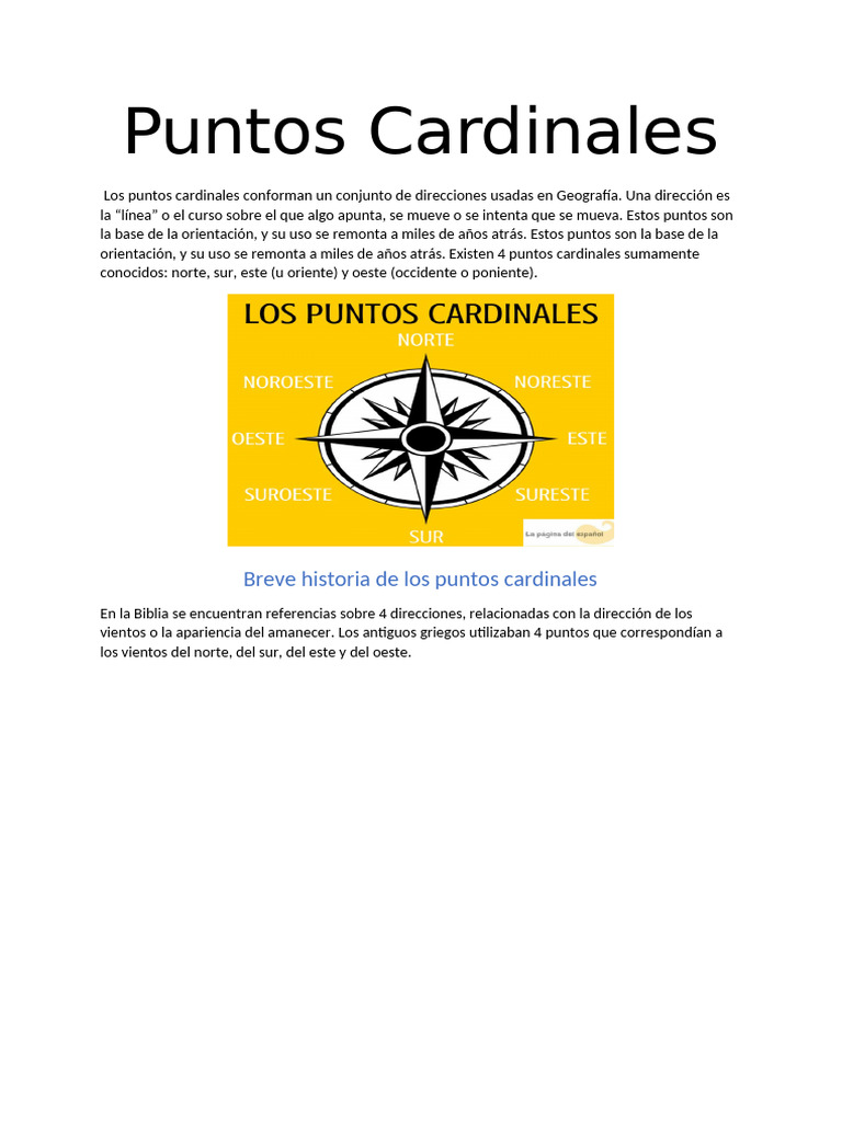 Historia y Uso de los Puntos Cardinales | PDF