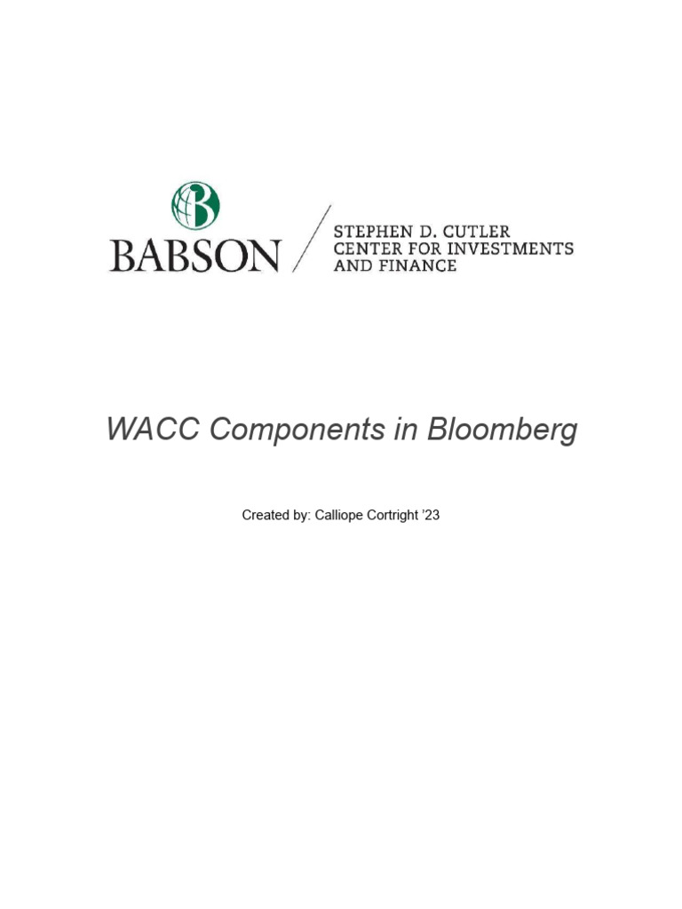 WACC Calculation Using Bloomberg | PDF | Cost Of Capital | Capital ...