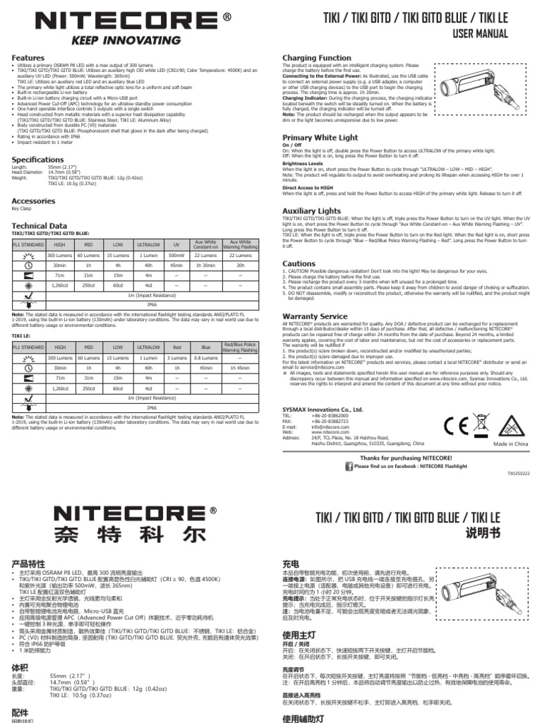 TIKI UM Multilingual | PDF | Light Emitting Diode | Electronics