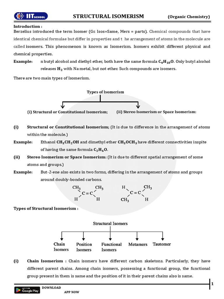 Sheet - 01 - Structural Isomerism | PDF | Isomer | Chemical Compounds