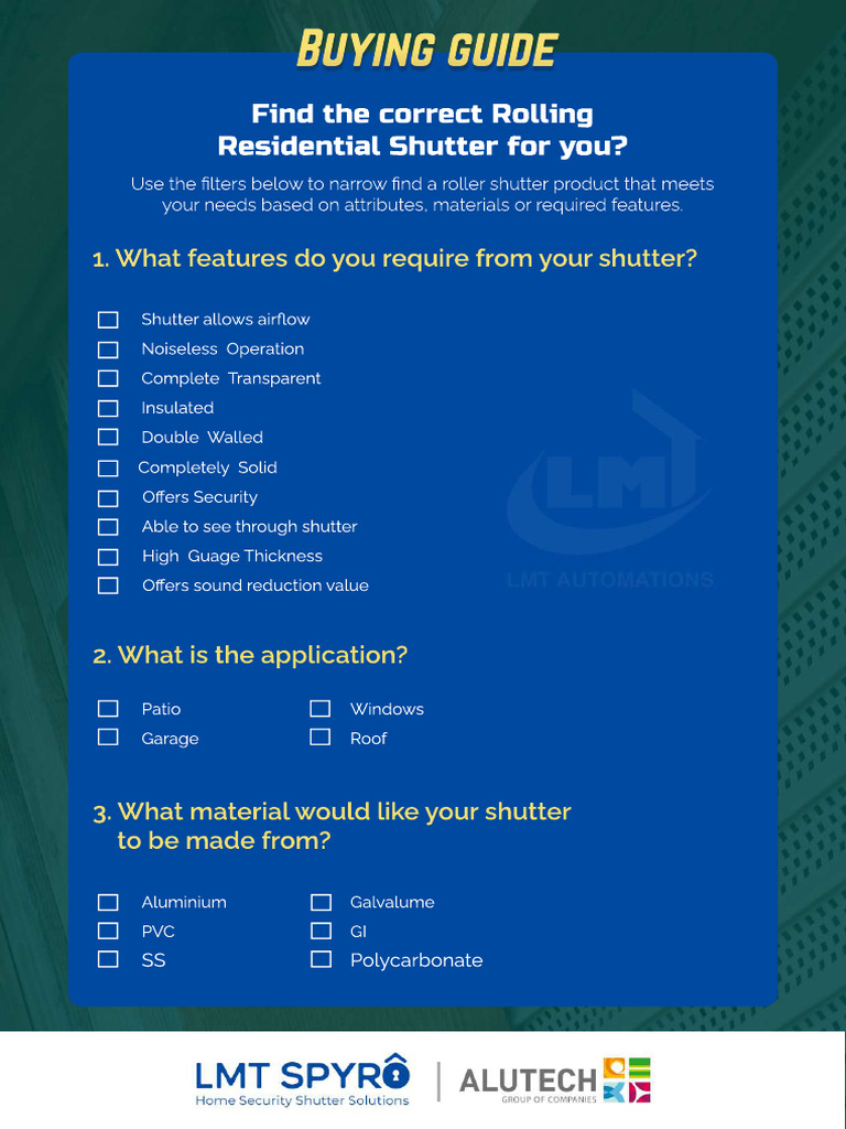 Choose Your Ideal Rolling Shutter | PDF