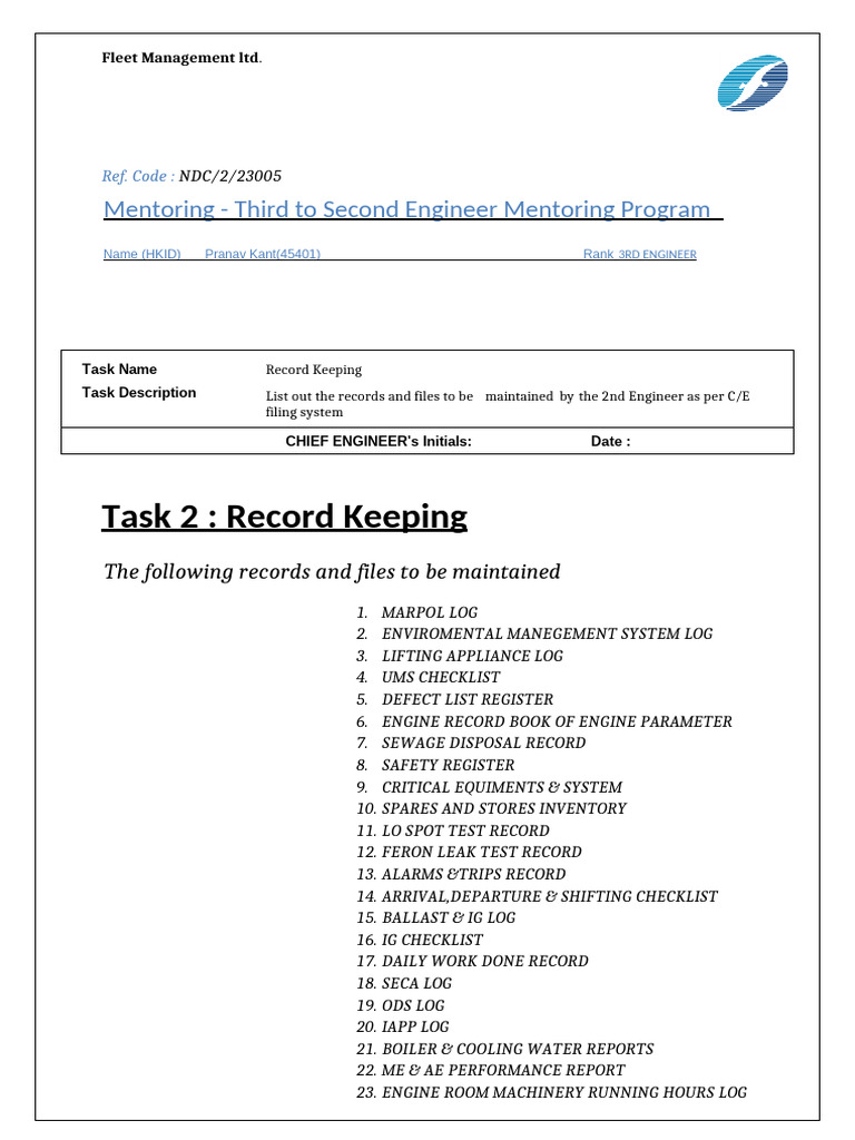 Record Keeping | PDF