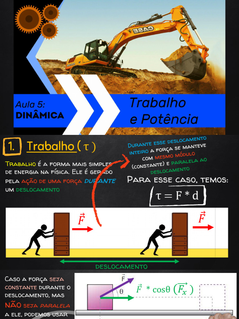 Aula 5 - Trabalho e Potência | PDF | Força | Velocidade